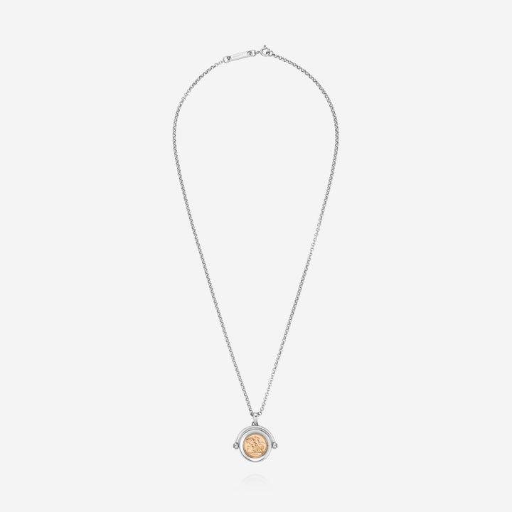 886 2025 Quarter Sovereign Spinning Pendant with Chain Sterling Silver ...