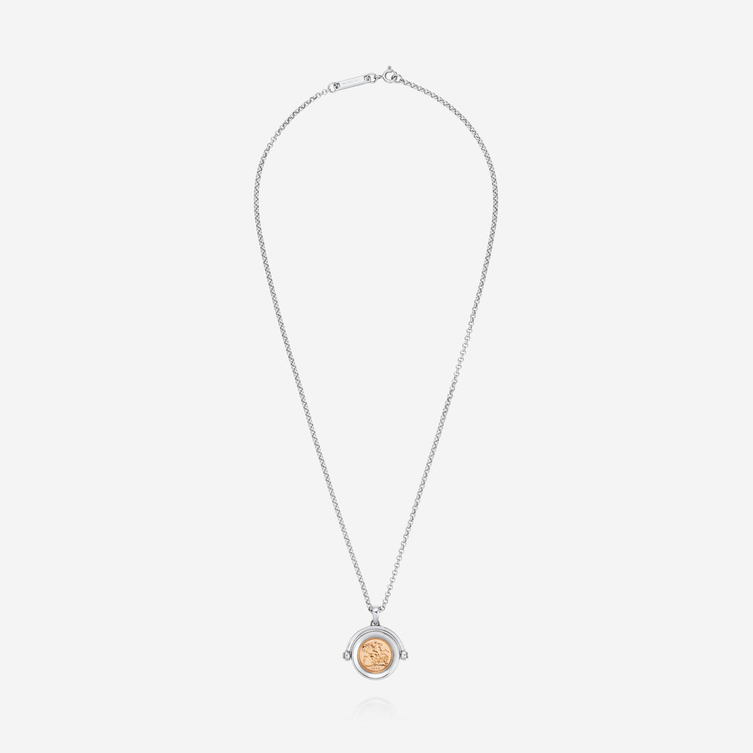 886 Quarter Sovereign Spinning Pendant with Chain Sterling Silver – 886 ...