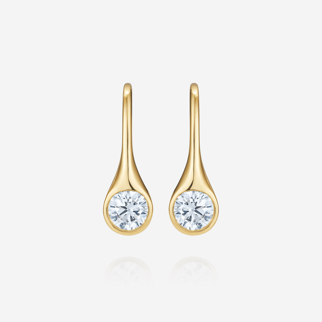 Teardrop Diamond Earrings, 18ct Yellow Gold – 886 Royal Mint